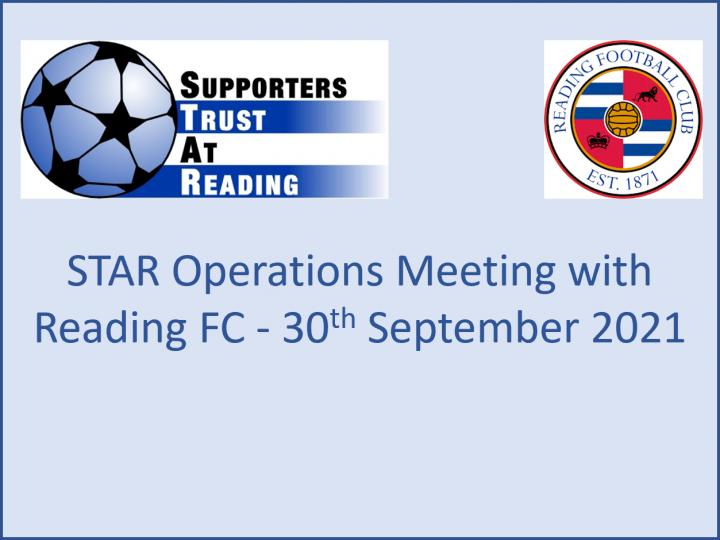 STAR Operations Meeting With Reading FC – STAR